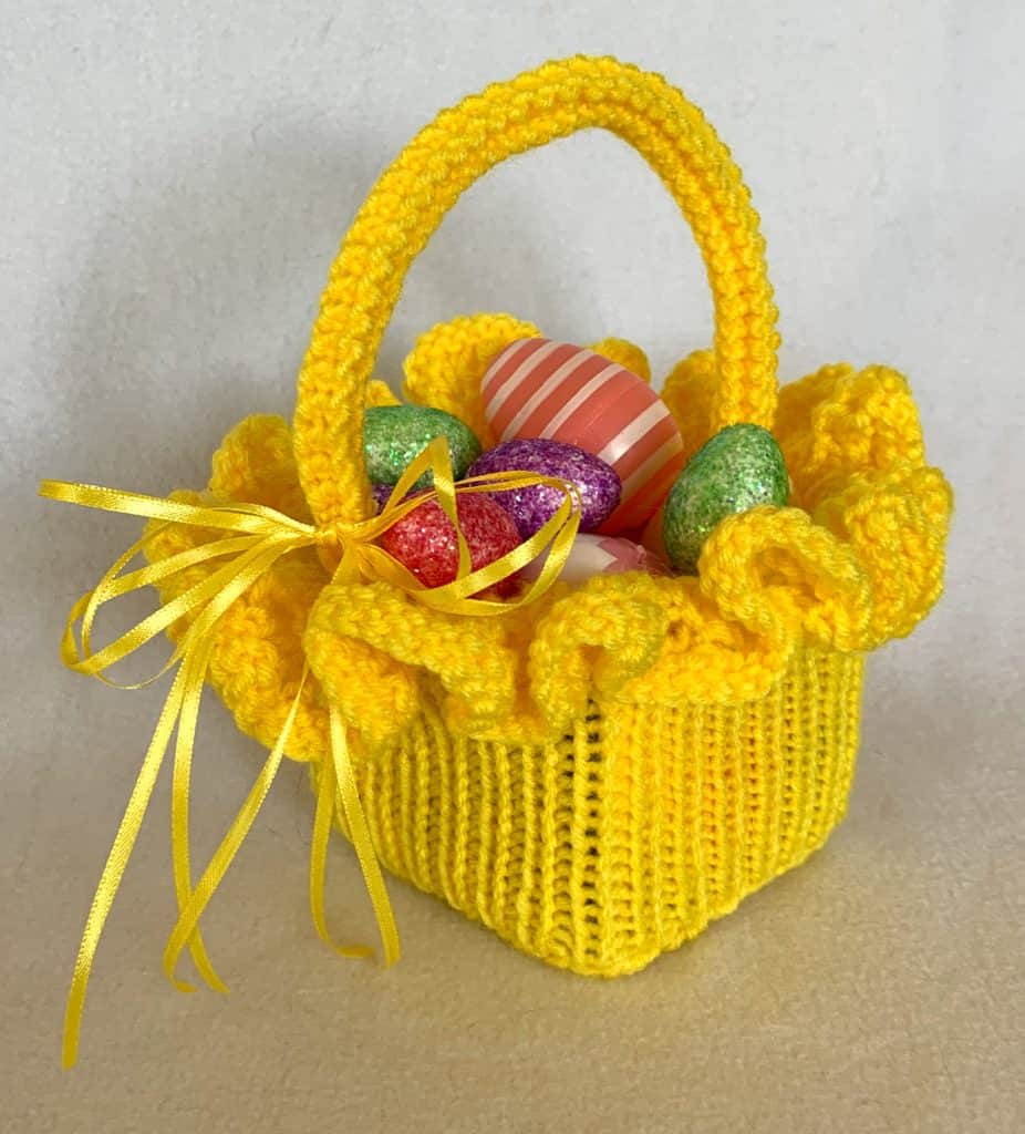 Easter Basket with Ruffled Edge — Frugal Knitting Haus