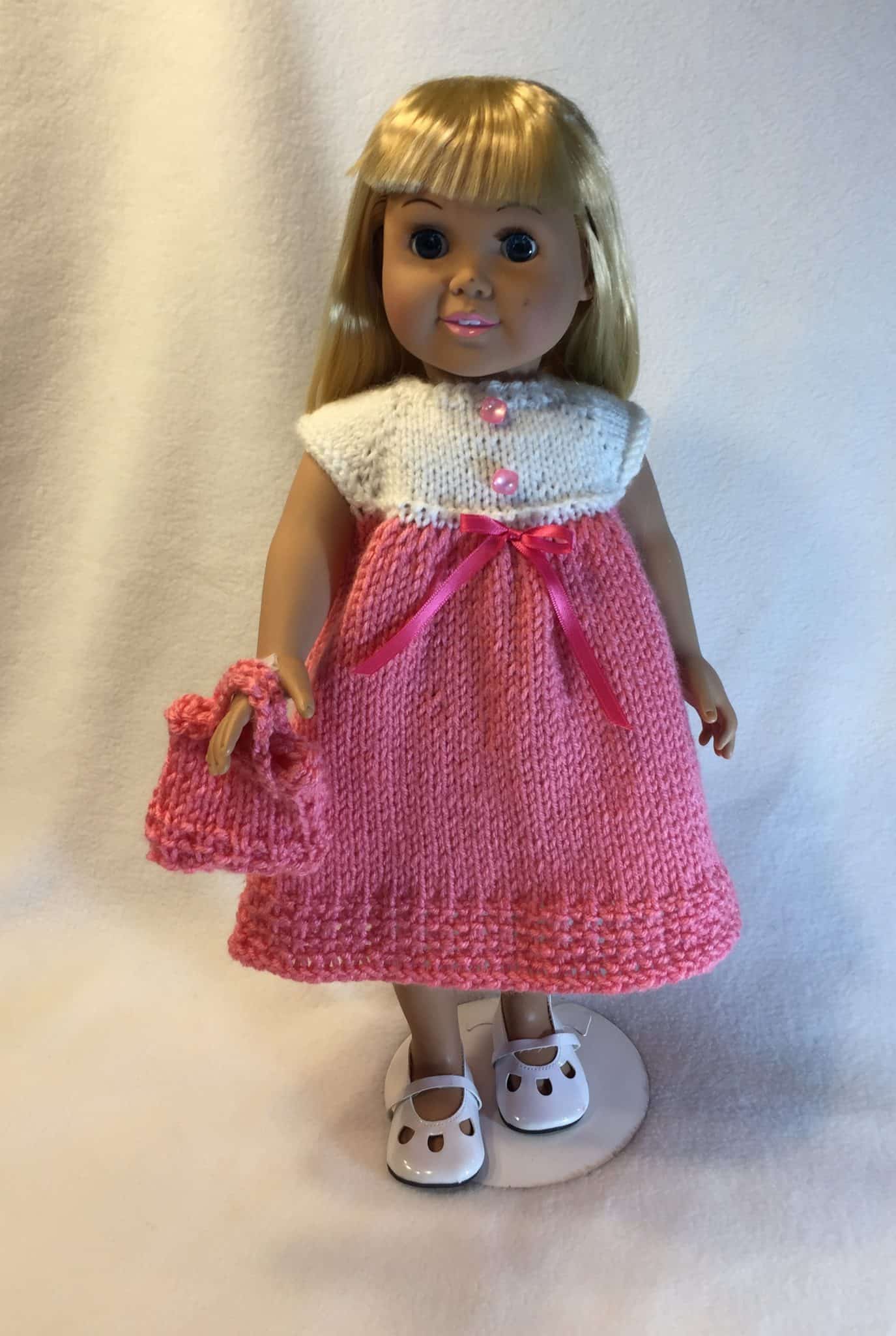 Comfy Anywhere Dress and Tote, for 18-Inch Dolls — Frugal Knitting Haus