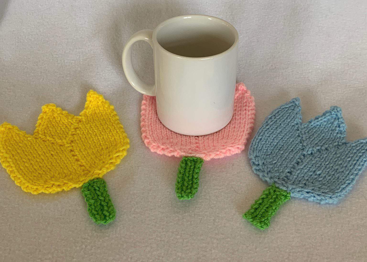 Spring Tulip Coasters — Frugal Knitting Haus