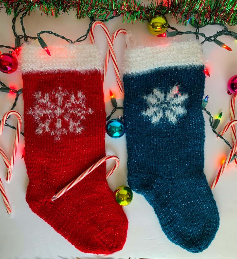 Glittery Snowflake Holiday Stockings — Frugal Knitting Haus