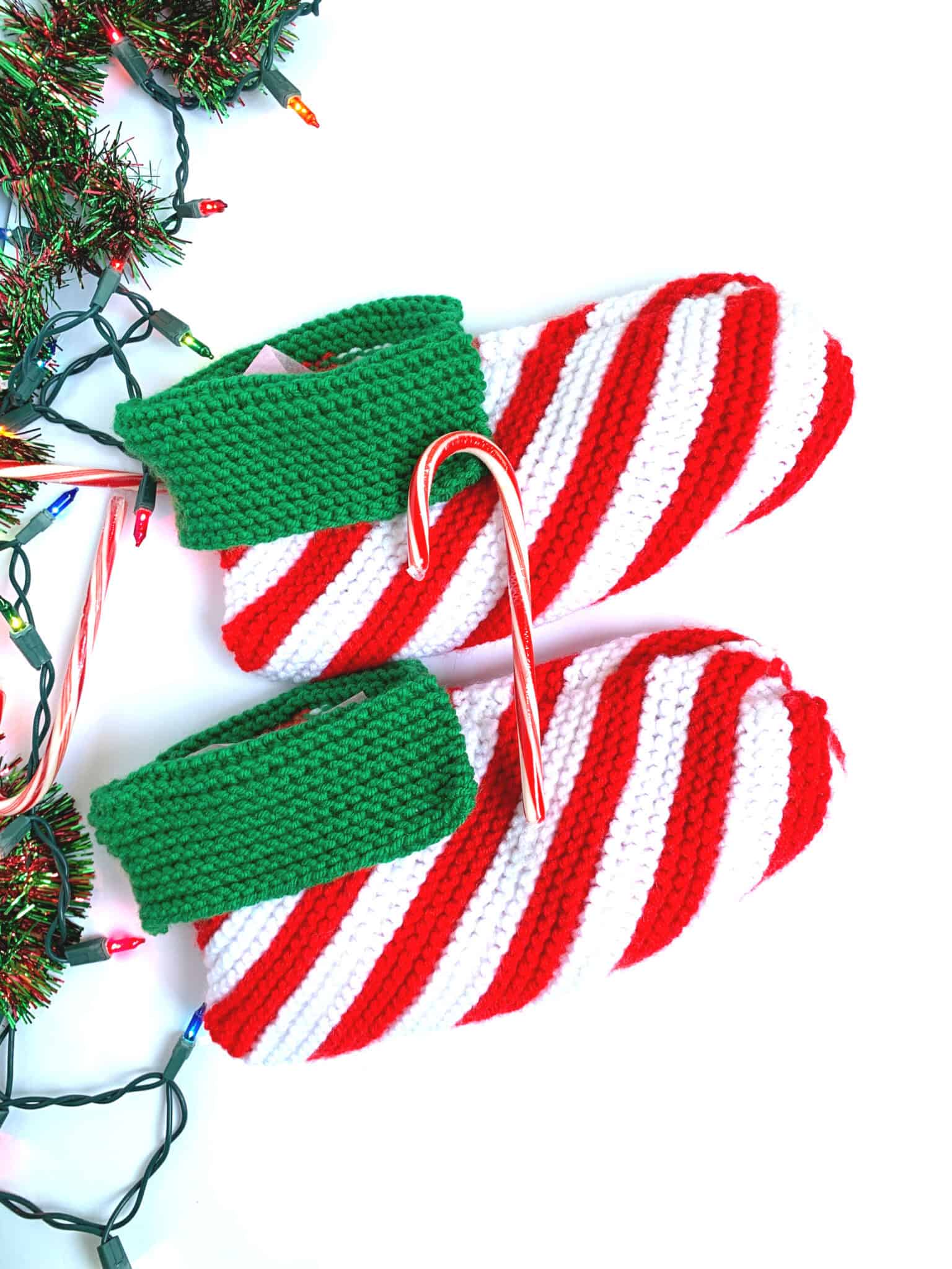 Peppermint Stripe Slippers — Frugal Knitting Haus
