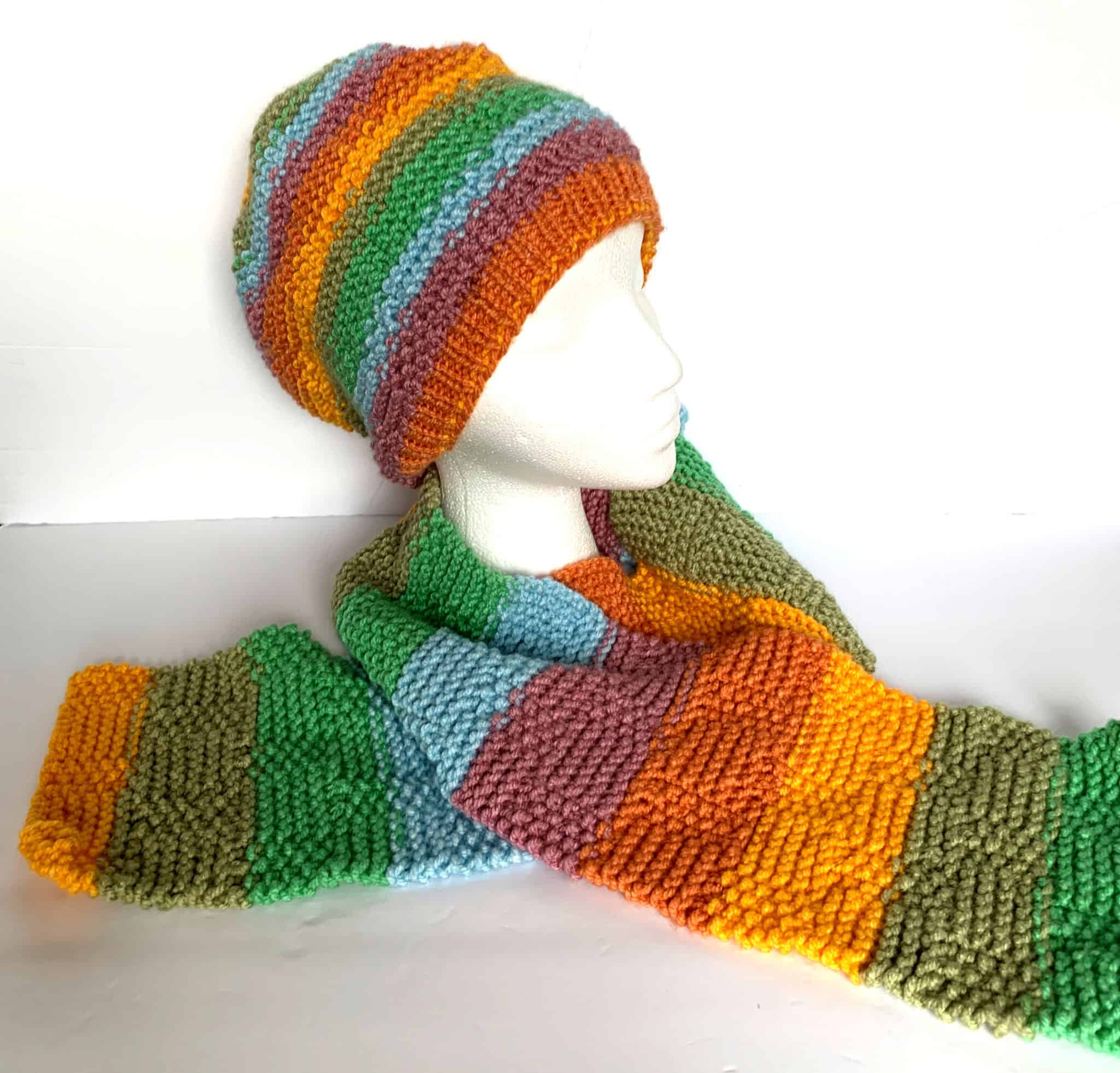 Blocks and Bands Hat and Scarf Set — Frugal Knitting Haus