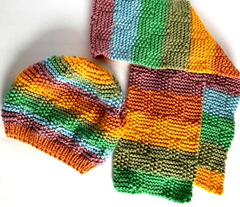 Blocks and Bands Hat and Scarf Set — Frugal Knitting Haus